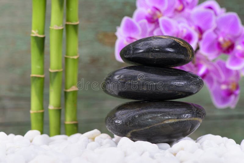 Stacked Stones in Japanese Zen Garden Stock Image - Image of balance ...