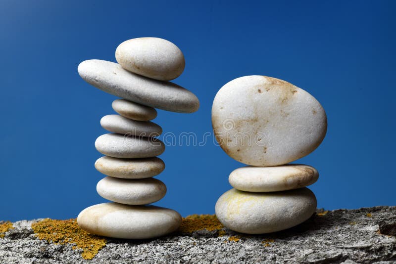 Stacked Stones Keeping Balance Stock Image - Image of azul, torre ...