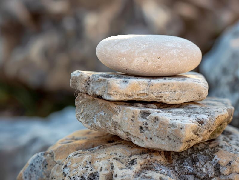 Stacked Stones and Pebbles in Natural Setting Stock Illustration ...