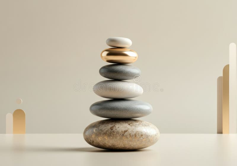 Stacked Stones in a Serene Arrangement Symbolizing Balance and Harmony ...