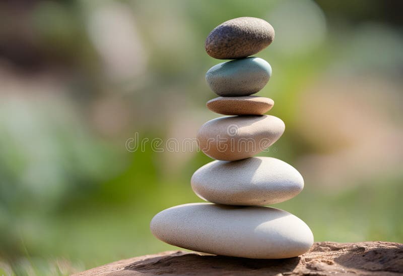 Stacked Stones Symbolize Balance and Tranquility.AI Generated Stock ...