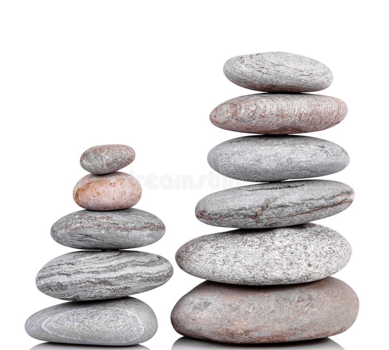 Stacked Stones on White Background Stock Image - Image of color, health ...