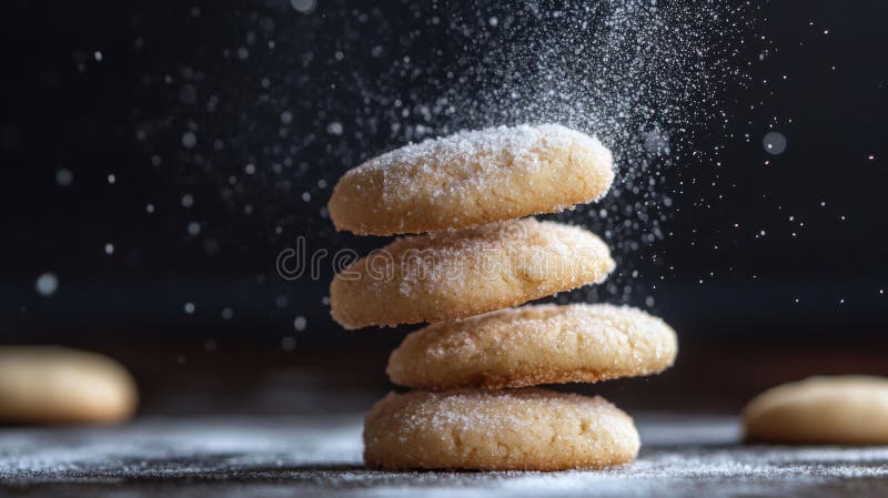 Stacked Sugar Cookies with Powdered Sugar Sprinkle Stock Illustration ...