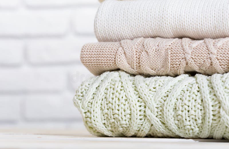Stacked sweaters stock photo. Image of pile, life, domestic - 66933900