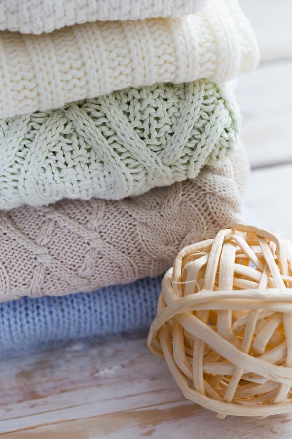 Stacked sweaters stock photo. Image of pile, life, domestic - 66933900