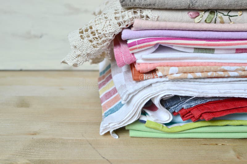 Stacked table linen stock image. Image of kitchen, stack - 87005025