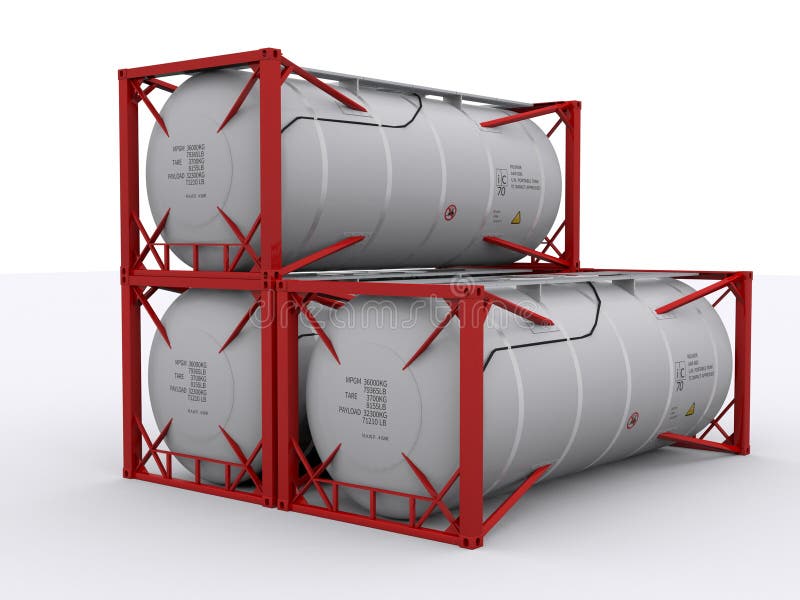 Stacked tank container stock illustration. Illustration of stacked ...