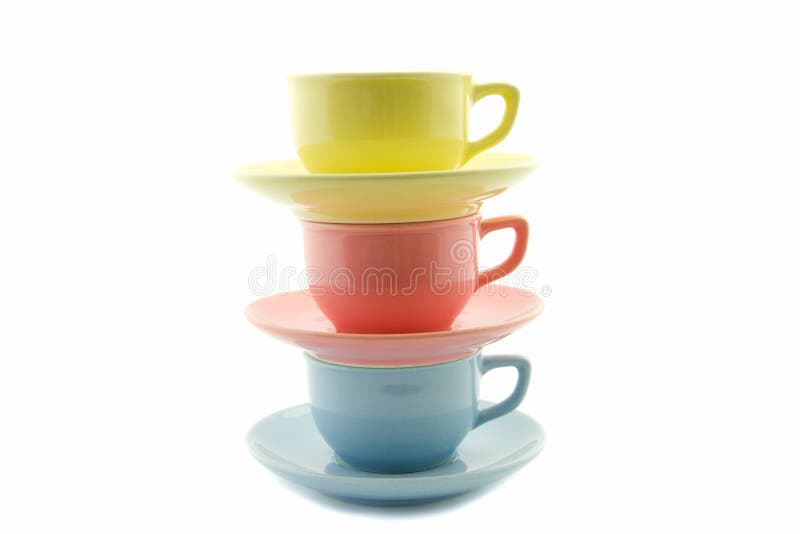 Stacked tea cups stock image. Image of pink, cafe, serving - 33797363