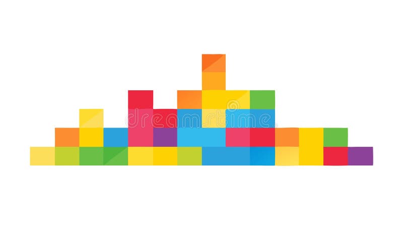 Stacked Tetris Blocks Vector, Gaming and Problem Solving, Vector Design ...