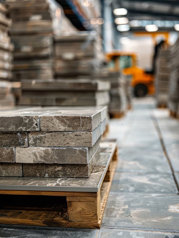 Stacked Tiles on a Pallet in a Warehouse. Stock Photo - Image of design ...