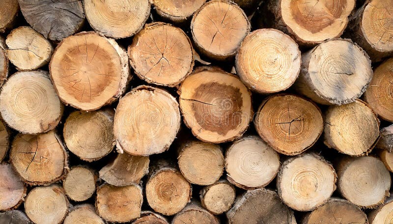 Stacked Timber: a Close-up View of Nature S Patterns. Close-up View of ...