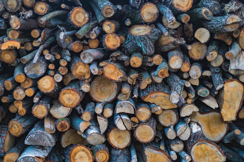 Stacked Timber Logs Retro Background Stock Photo - Image of industry ...