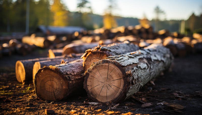 Stacked Timber, Nature Fuel, Powers the Construction Industry Generated ...