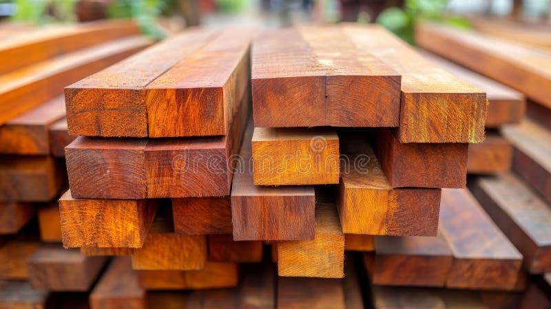 Stacked Timber Planks Close Up View, Showcase the Texture and Pattern ...