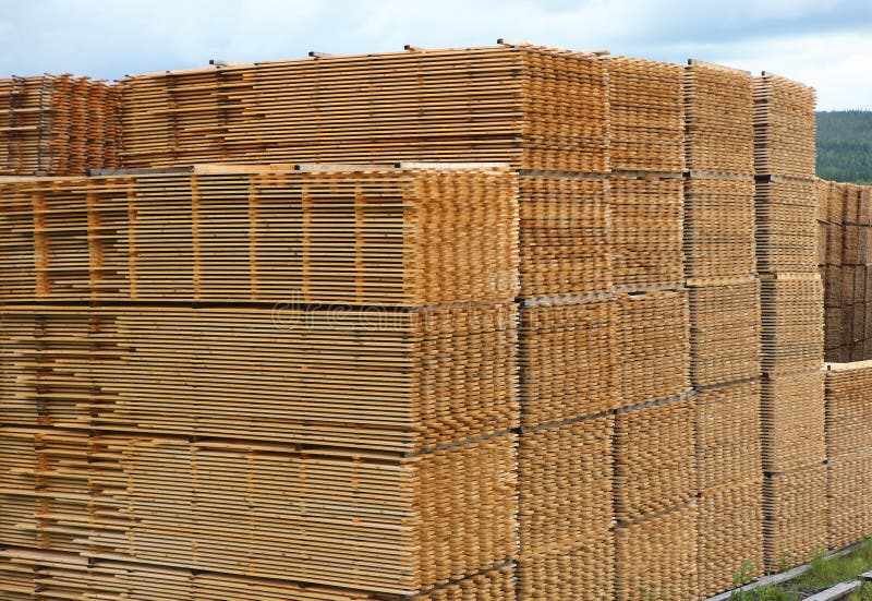 Stack of wood planks. stock image. Image of logging, processing - 14421139