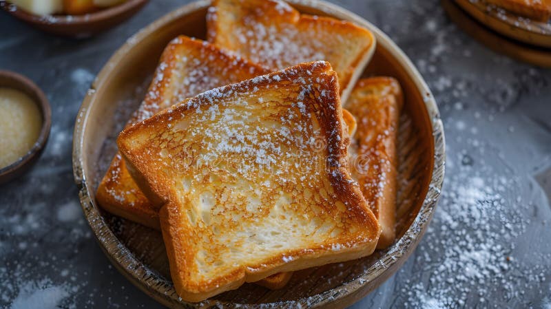 Stacked Toast in a Studio Set for a Simple Breakfast Stock Illustration ...