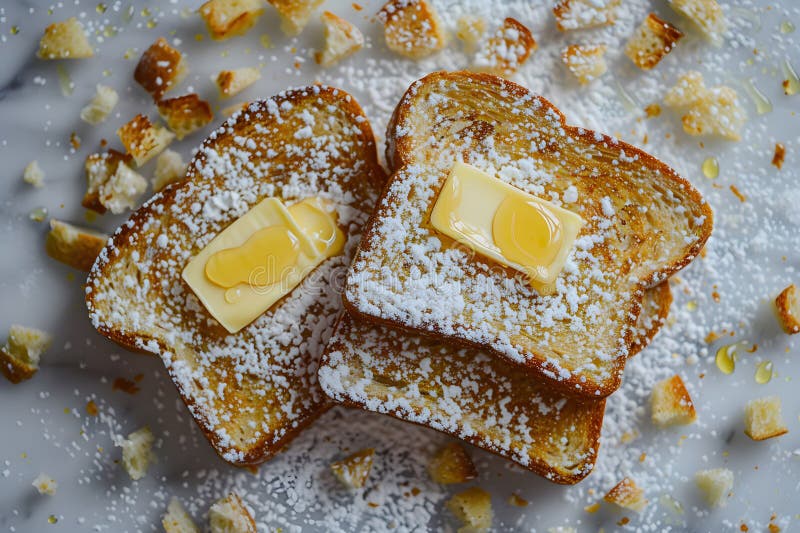 Stacked Toast in a Studio Set for a Simple Breakfast Stock Illustration ...