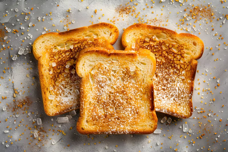 Stacked Toast in a Studio Set for a Simple Breakfast Stock Illustration ...