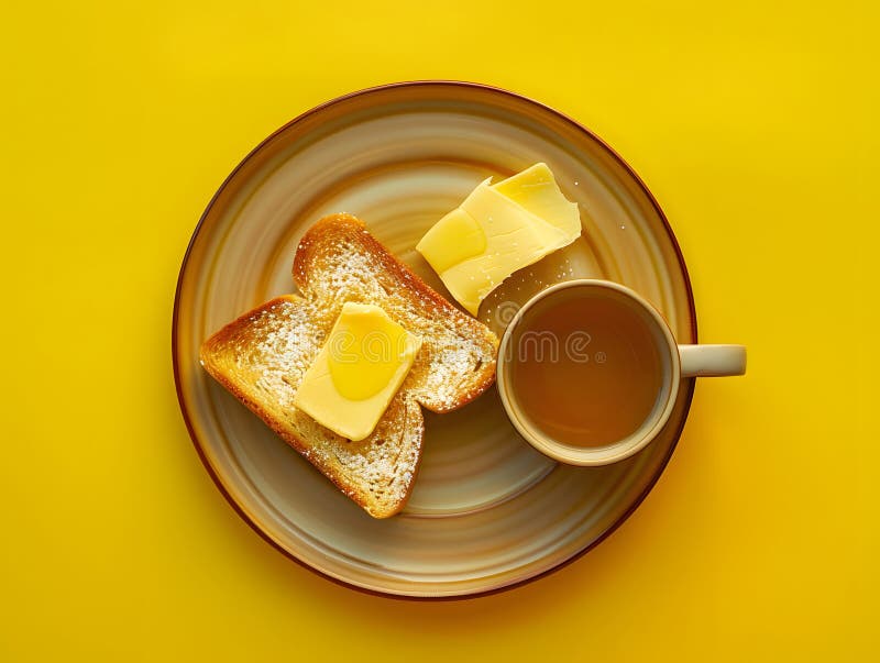 Stacked Toast in a Studio Set for a Simple Breakfast Stock Illustration ...