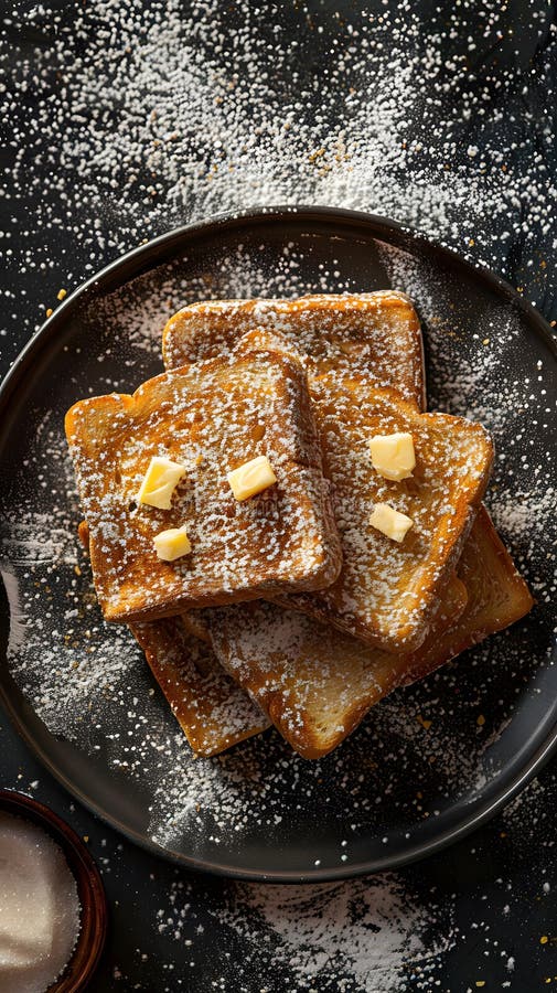 Stacked Toast in a Studio Set for a Simple Breakfast Stock Illustration ...