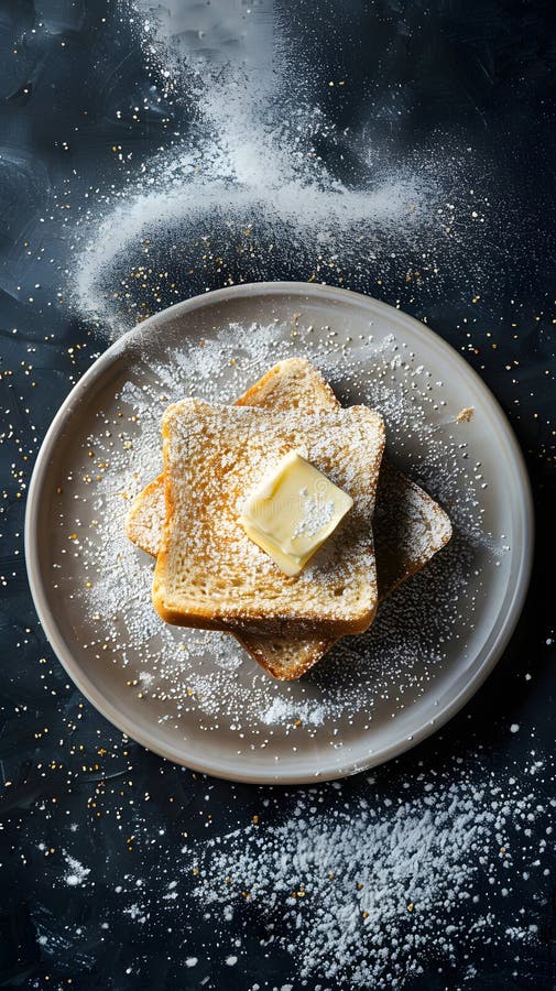 Stacked Toast in a Studio Set for a Simple Breakfast Stock Illustration ...