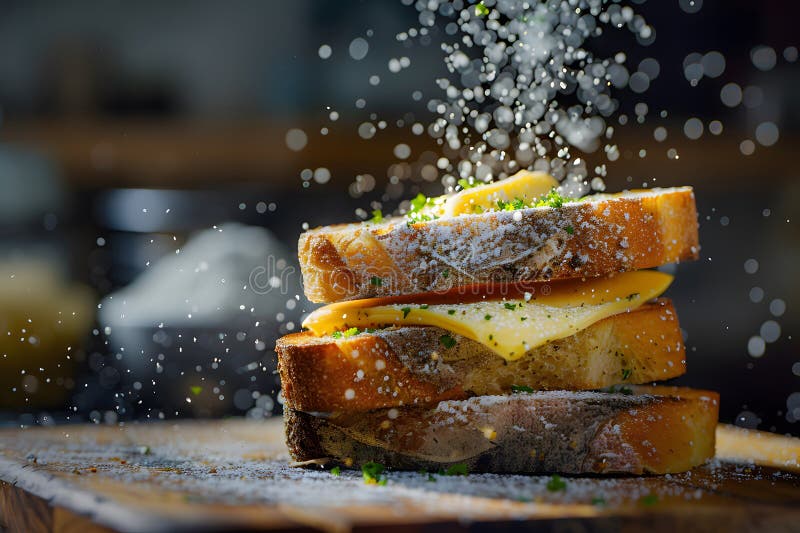Stacked Toast in a Studio Set for a Simple Breakfast Stock Illustration ...