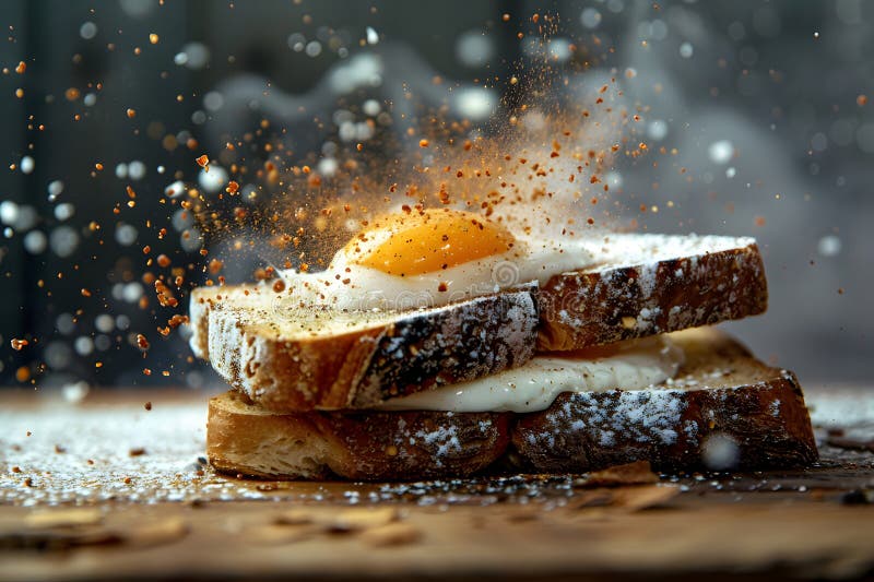 Stacked Toast in a Studio Set for a Simple Breakfast Stock Illustration ...