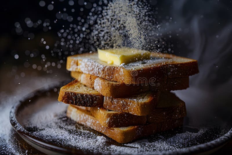 Stacked Toast in a Studio Set for a Simple Breakfast Stock Illustration ...