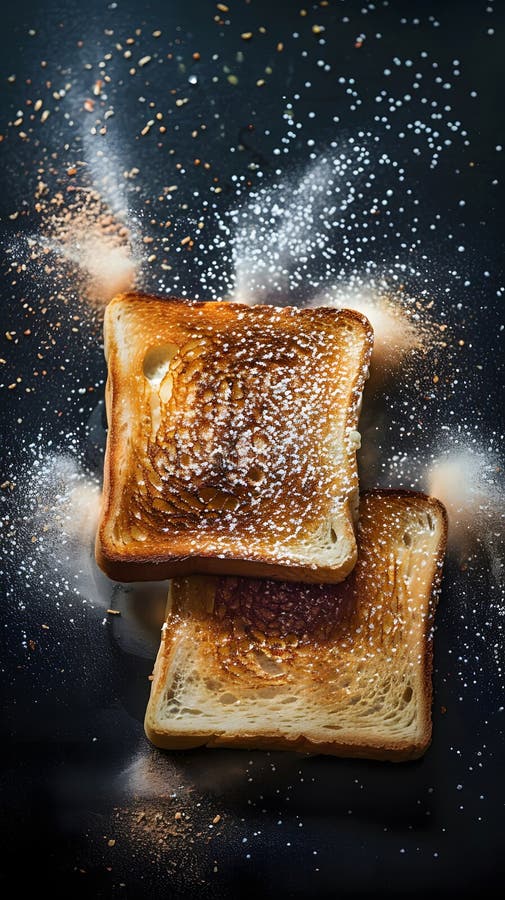 Stacked Toast in a Studio Set for a Simple Breakfast Stock Illustration ...