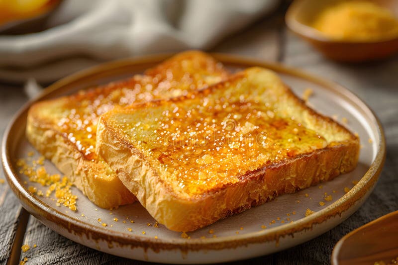 Stacked Toast in a Studio Set for a Simple Breakfast Stock Illustration ...