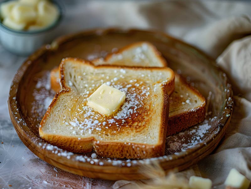 Stacked Toast in a Studio Set for a Simple Breakfast Stock Illustration ...