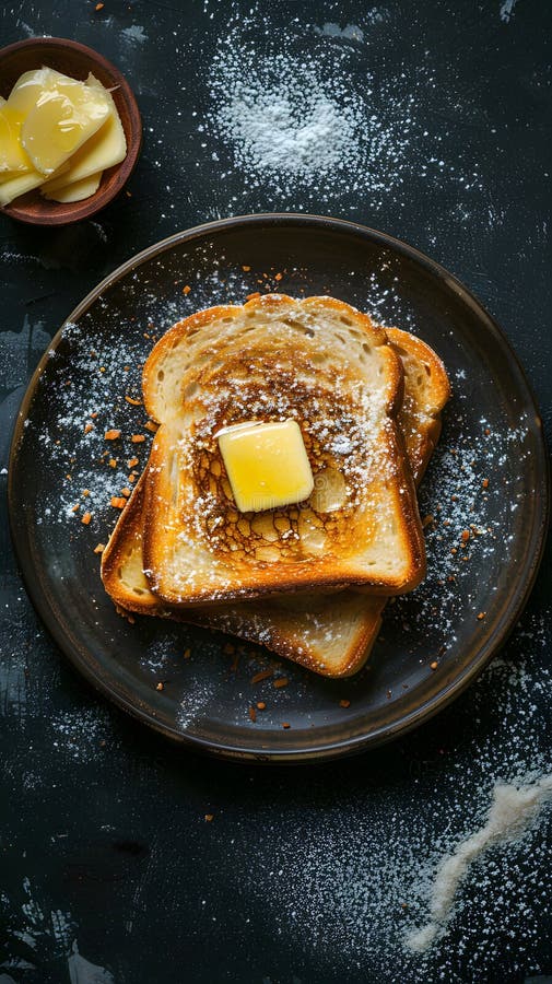 Stacked Toast in a Studio Set for a Simple Breakfast Stock Illustration ...