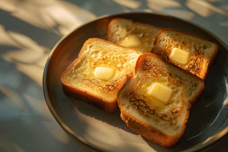 Stacked Toast in a Studio Set for a Simple Breakfast Stock Illustration ...