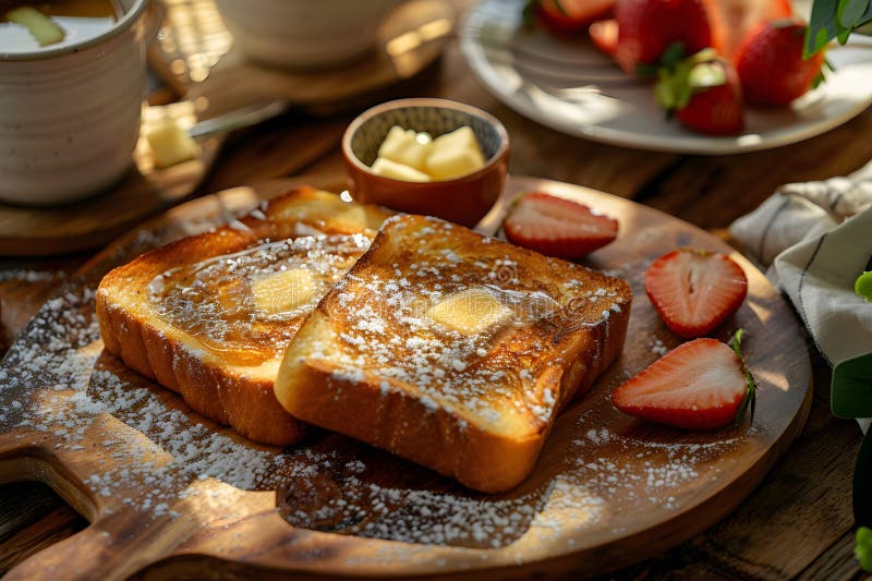 Stacked Toast in a Studio Set for a Simple Breakfast Stock Illustration ...