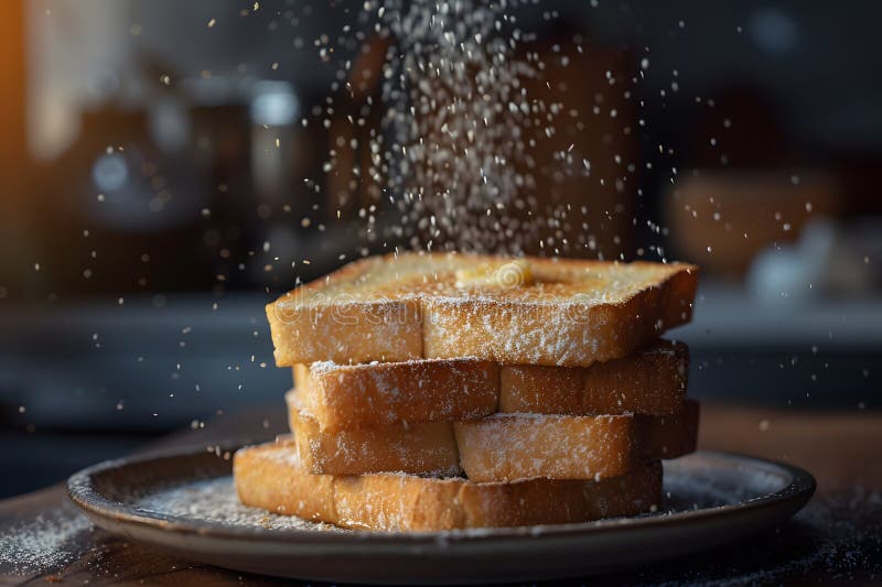 Stacked Toast in a Studio Set for a Simple Breakfast Stock Illustration ...