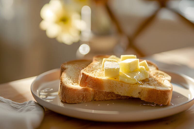 Stacked Toast in a Studio Set for a Simple Breakfast Stock Illustration ...