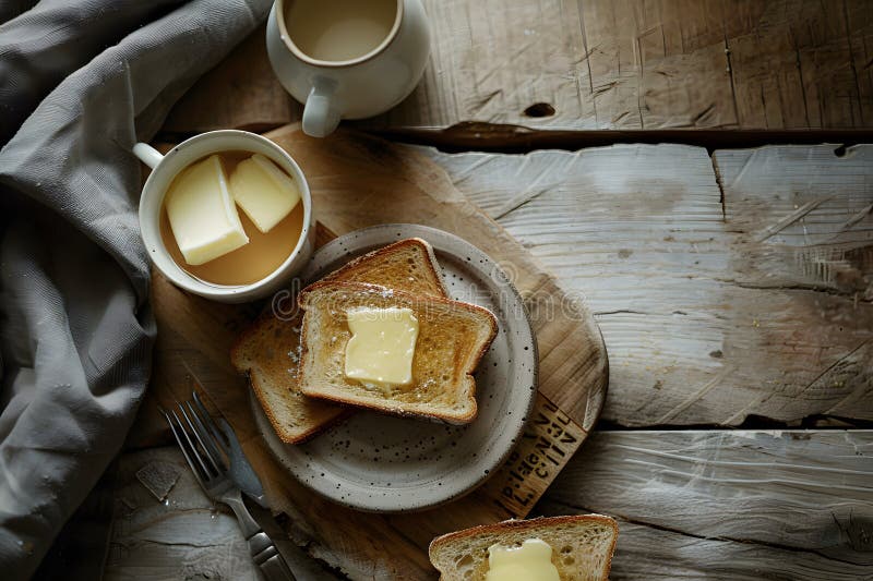 Stacked Toast in a Studio Set for a Simple Breakfast Stock Illustration ...