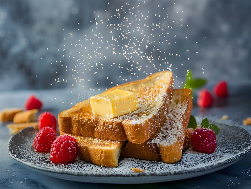 Stacked Toast in a Studio Set for a Simple Breakfast Stock Illustration ...