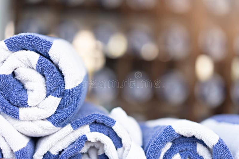 Stacked Towel at Swimming Pool Stock Photo - Image of luxury, bath ...