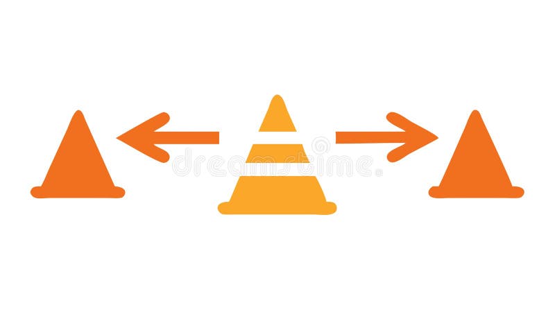 Stacked Traffic Cones. Construction and Safety Warning, Vector Design ...