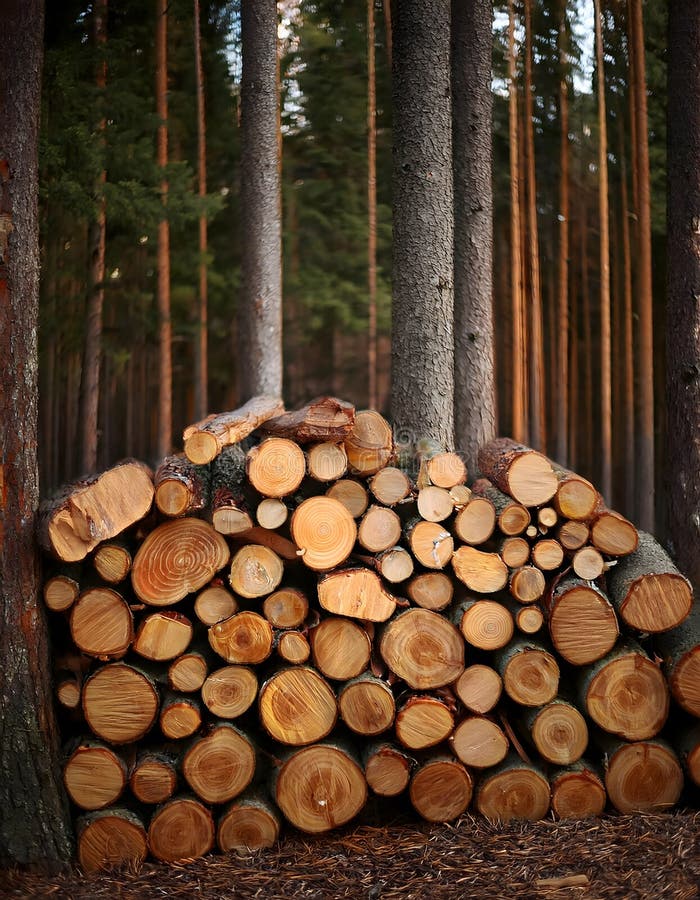 Stacked Tree Trunks. Close Up of the Texture of a Tree Trunk Stock ...