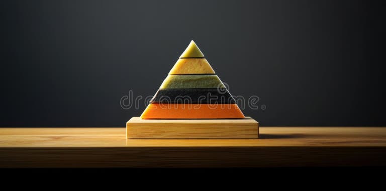 Stacked Triangle Blocks Create a Pyramid Shape on Table with Conceptual ...
