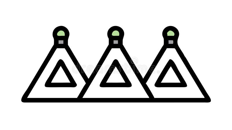 Stacked Triangle Peaks Icon, Represents Mountains or Challenge, Vector ...