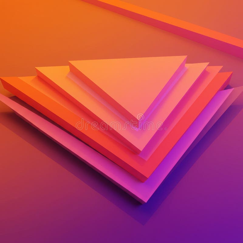 Stacked Triangular Layers with Gradient Hues of Orange, Pink, and ...