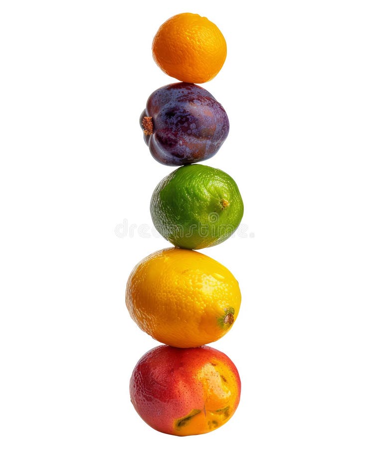 Stacked Tropical Fruits of Balance and Harmony. with Clipping Path ...