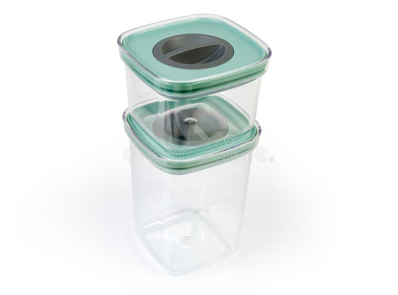 Empty Food Storage Containers with Tight Fitting Lids, Top View Stock ...