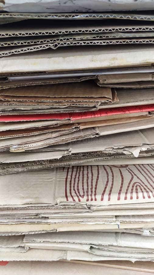 Stacked Various Thin Materials Stock Image - Image of crumple, brown ...