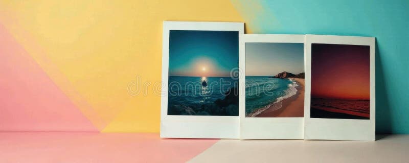 Stacked Vintage and Modern Polaroid Frames, Isolated Background ...