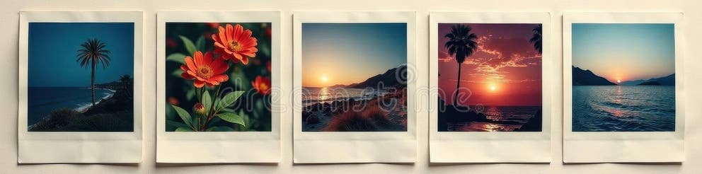 Stacked Vintage and Modern Polaroid Frames, Isolated , Illustration ...
