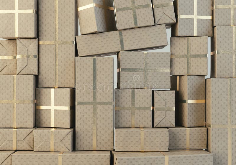 Christmas Gift Wall stock illustration. Illustration of delivery ...